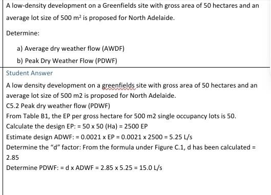 Solved A low-density development on a Greenfields site with | Chegg.com