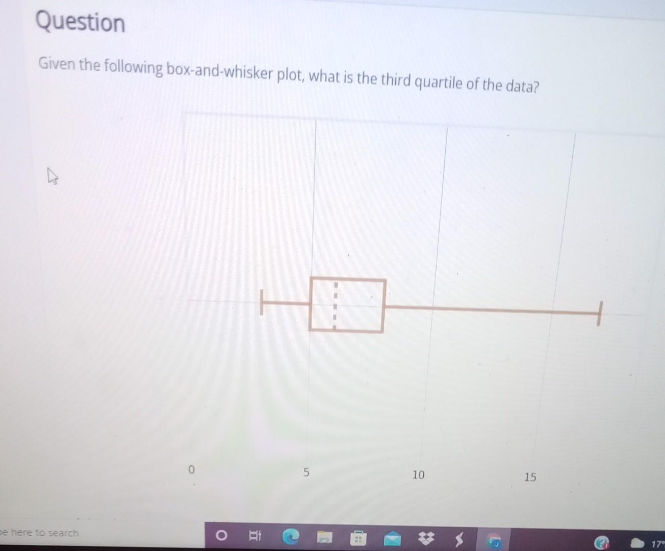 Solved Question Given the following box-and-whisker plot, | Chegg.com