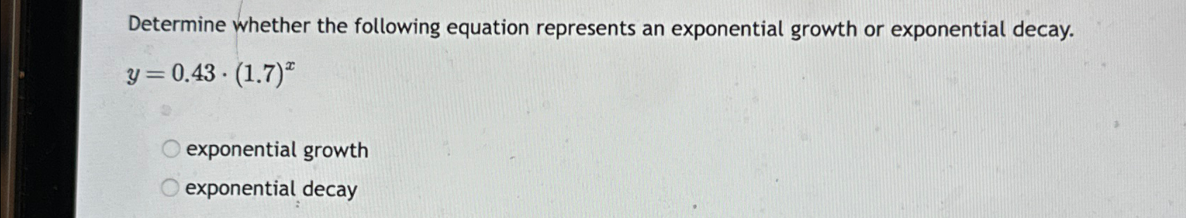 Solved Determine whether the following equation represents | Chegg.com