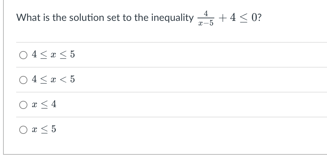 Solved What is the solution set to the inequality | Chegg.com