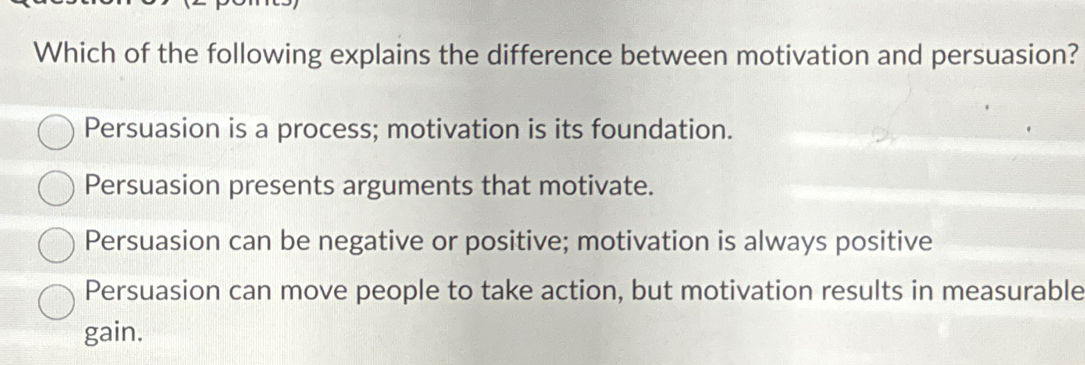 Solved Which of the following explains the difference | Chegg.com