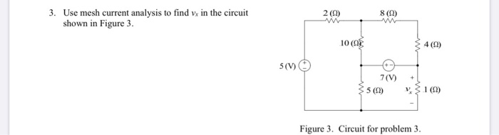Solved Use mesh current analysis to find vx in the circuit | Chegg.com