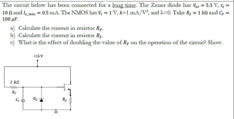 Solved The circuit below has been connected for a long time. | Chegg.com