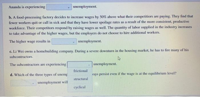 Solved Unemployment End of Chapter Problem Classify the | Chegg.com
