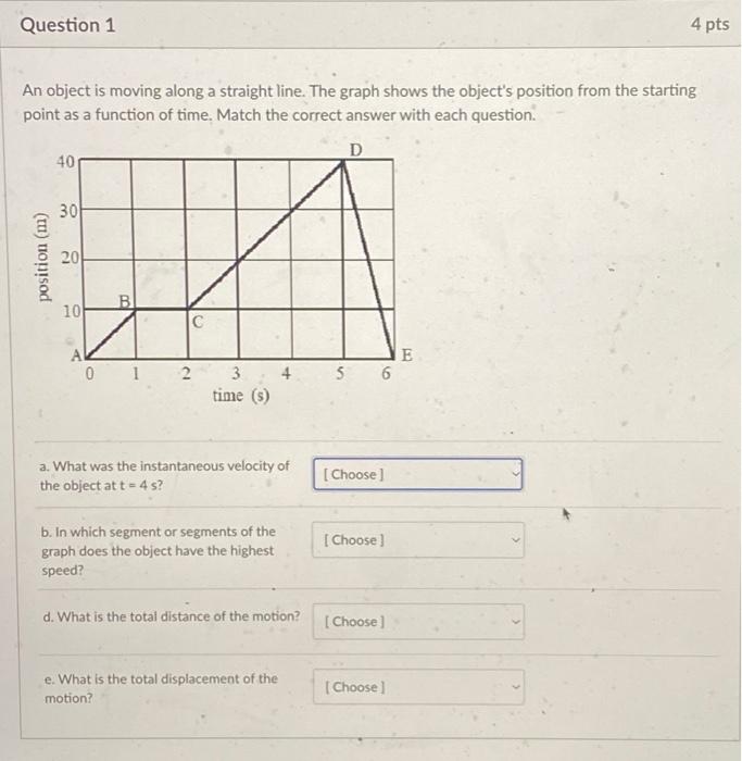 Solved An object is moving along a straight line. The graph | Chegg.com