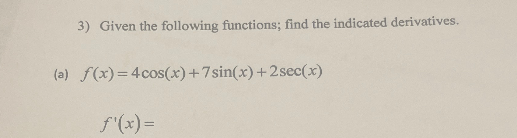 Solved Given the following functions; find the indicated | Chegg.com
