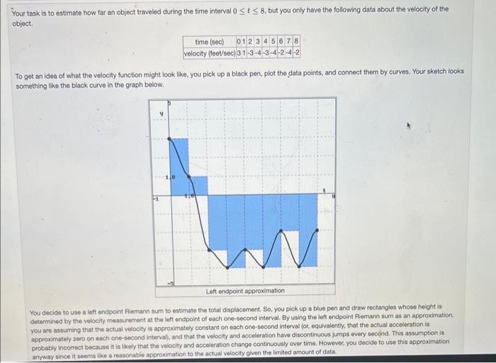 Solved Your task is to estimate how far an object traveled | Chegg.com