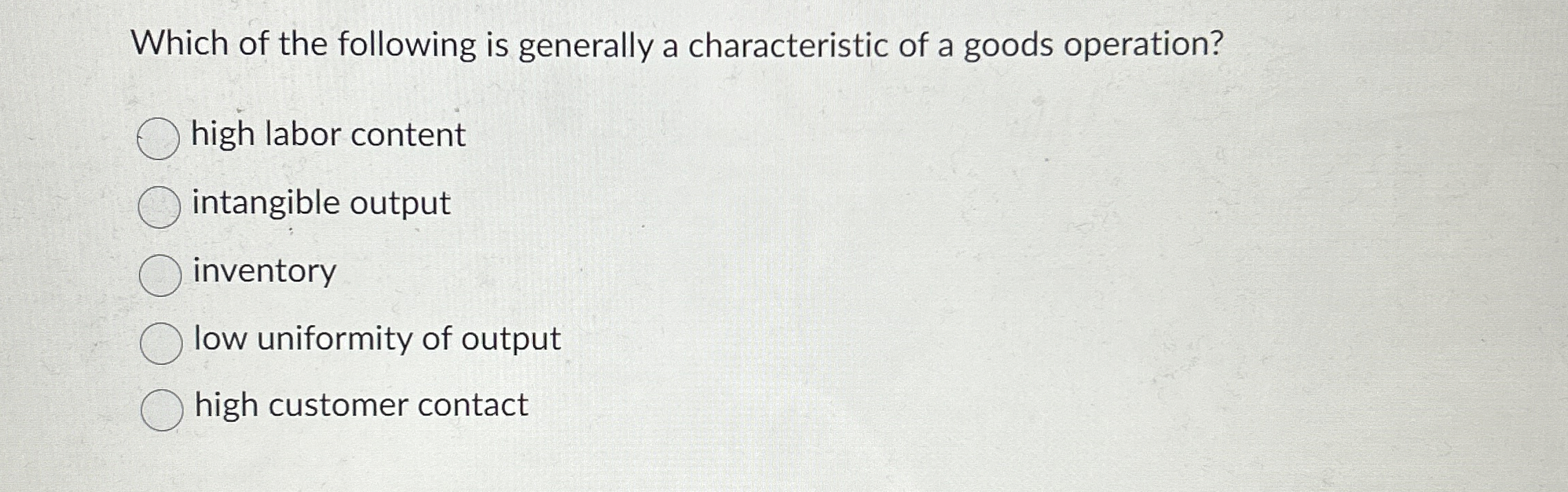 Solved Which of the following is generally a characteristic | Chegg.com