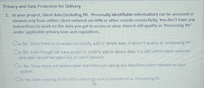 Solved Privacy and Data Protection for DeliveryIn your | Chegg.com