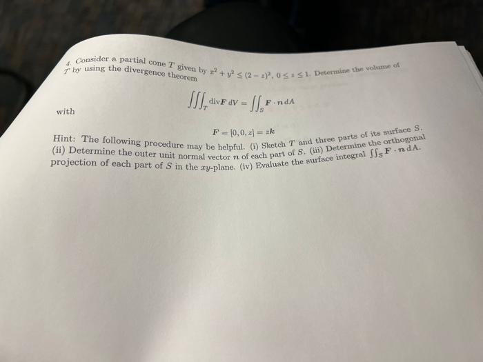 Solved 4. Consider a partial cone T given by | Chegg.com