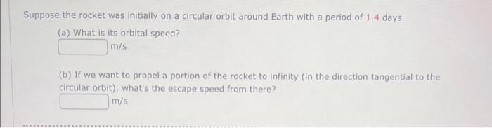 Solved Suppose The Rocket Was Initially On A Circular Orbit