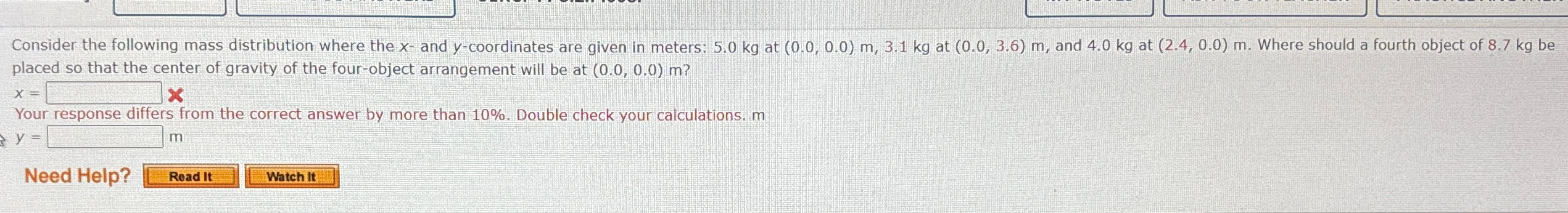 Solved placed so that the center of gravity of the | Chegg.com
