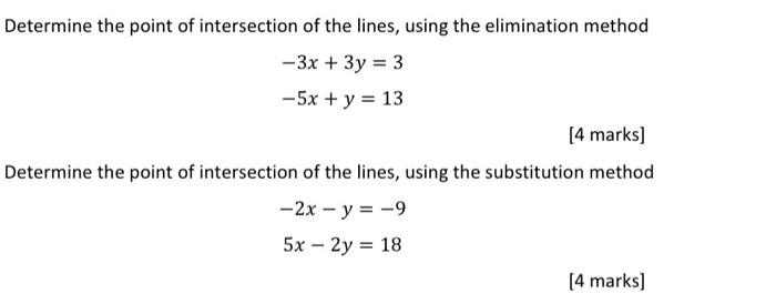 Solved Determine the point of intersection of the lines, | Chegg.com