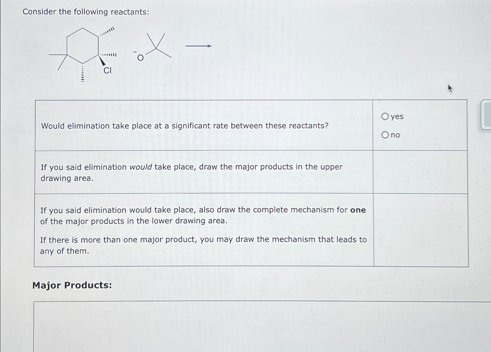 Solved Consider the following reactants:\table[[Would | Chegg.com