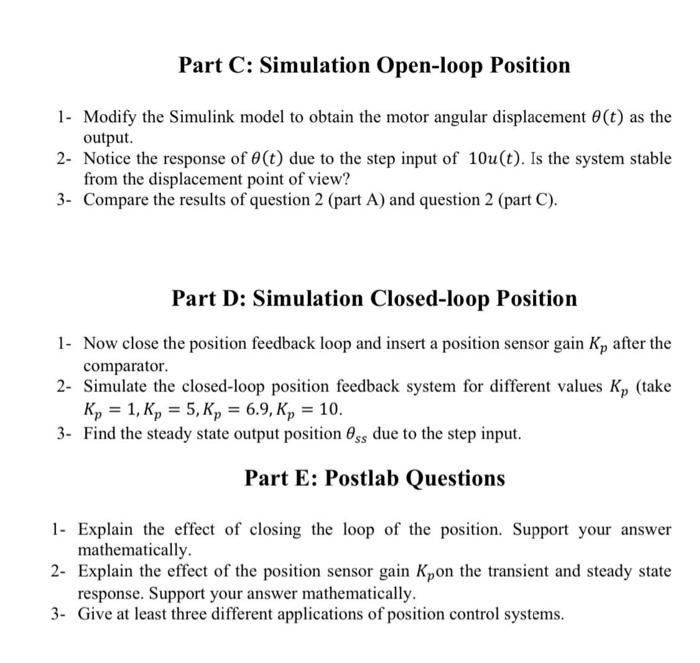 Solved Part A: Calculation N(s) Ea(s) (s) 1- An open-loop DC | Chegg.com