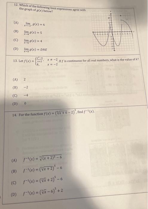 Solved 12. Which of the following limit expressions agree | Chegg.com