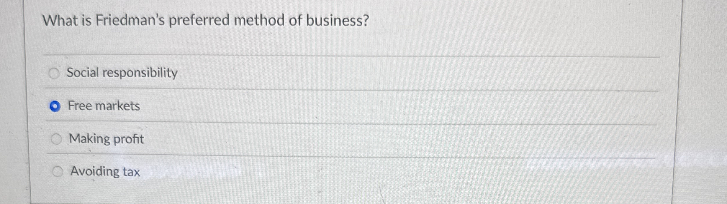 Solved What is Friedman's preferred method of | Chegg.com