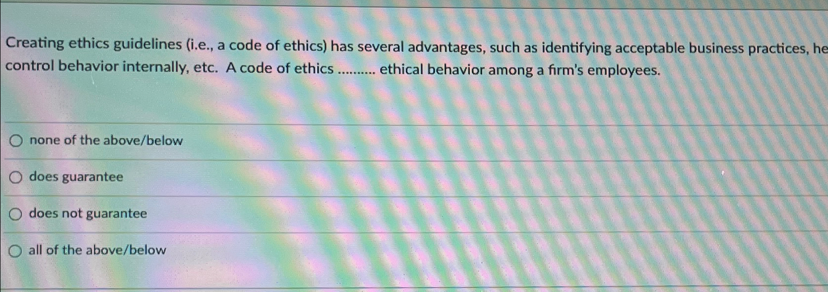 Solved Creating ethics guidelines (i.e., ﻿a code of ethics) | Chegg.com