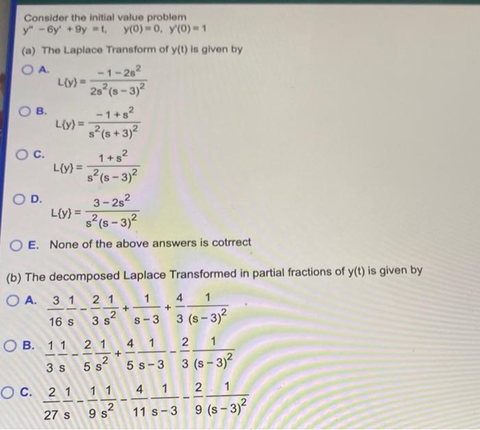 Solved •1-28² Consider the initial value problem y" - 6y +9y | Chegg.com