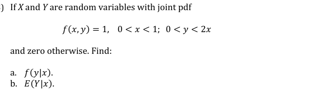 Solved If x ﻿and Y ﻿are random variables with joint | Chegg.com