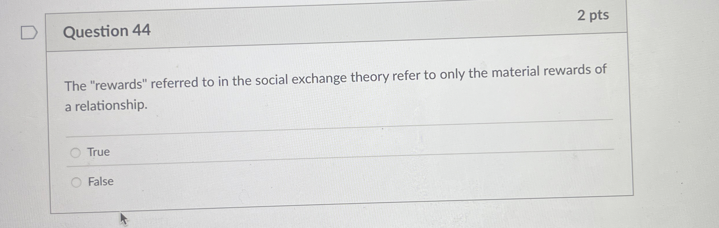 Solved Question 442 ﻿ptsThe "rewards" referred to in the | Chegg.com