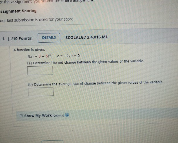 Solved or this assignment, you sub ssignment Scoring our | Chegg.com