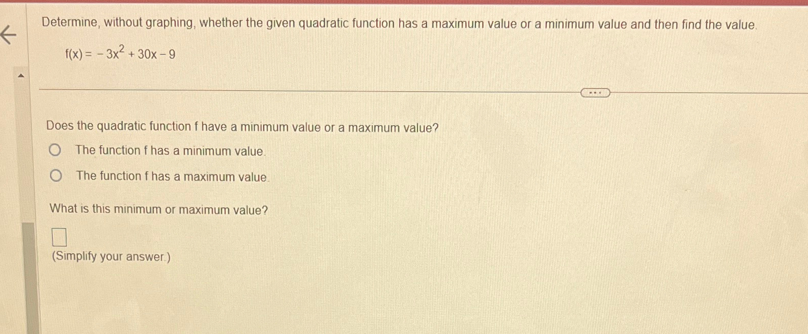 Solved Determine, without graphing, whether the given | Chegg.com