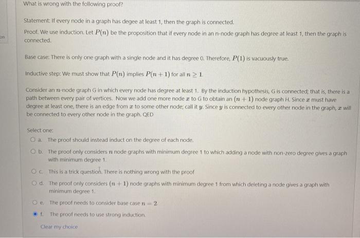 Solved What is wrong with the following proof? Statement of | Chegg.com