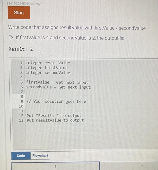 Solved 3341002145764.qxazay Start Write code that assigns | Chegg.com