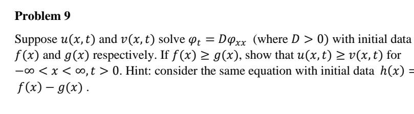 Solved Suppose u(x,t) and v(x,t) solve φt=Dφxx (where D>0) | Chegg.com