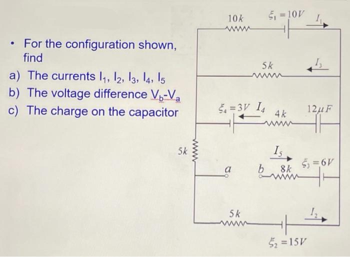 Solved 51 = 10V 105 www . 5k Is For the configuration shown, | Chegg.com