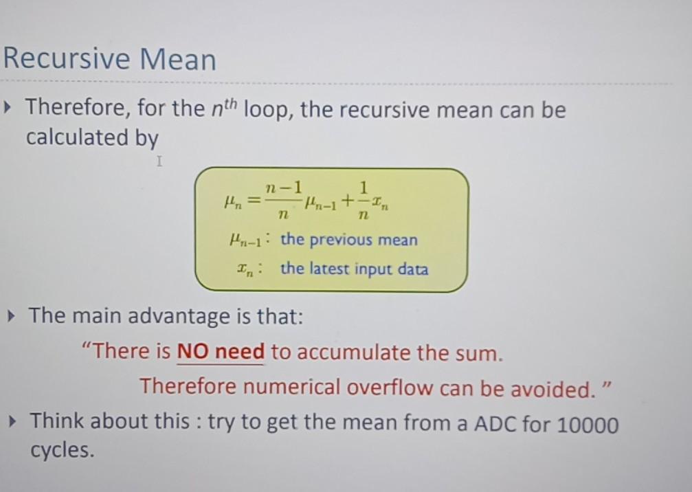 Solved Recursive Mean n T2 Recall the definition of the mean | Chegg.com