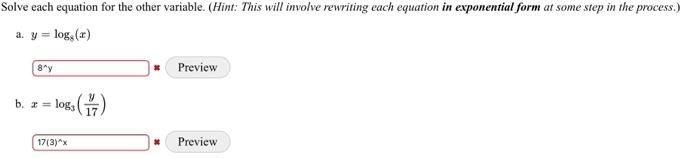 Solved Solve each equation for the other variable. (Hint: | Chegg.com