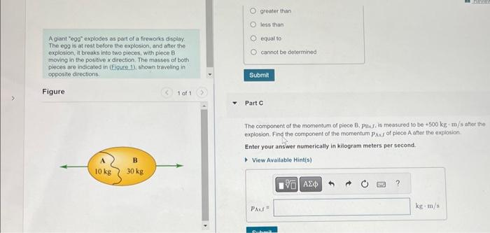 Solved A giant "egg" explodes as part of a fireworks | Chegg.com