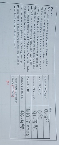 Solved Part C)Measure the freezing point of water (beaker | Chegg.com