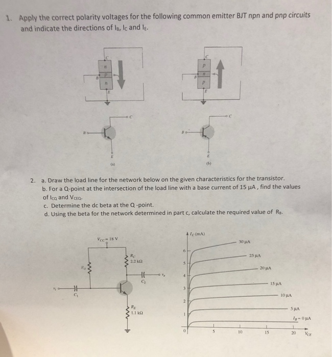Solved 1. Apply the correct polarity voltages for the | Chegg.com