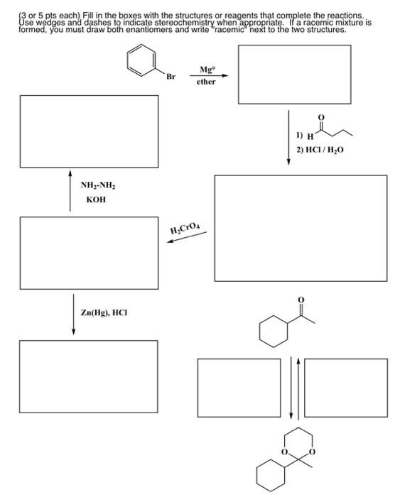 Solved ( 3 or 5 pts each) Fill in the boxes with the | Chegg.com