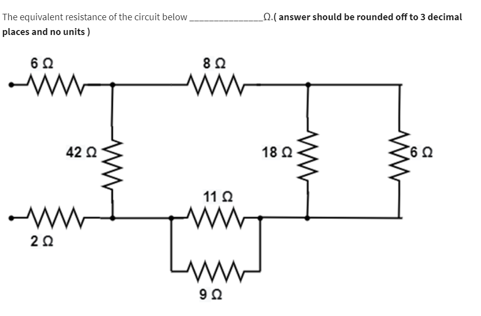 Solved The equivalent resistance of the circuit below | Chegg.com