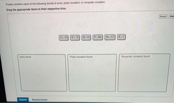 Solved Predict whether each of the following bonds is ionic, | Chegg.com