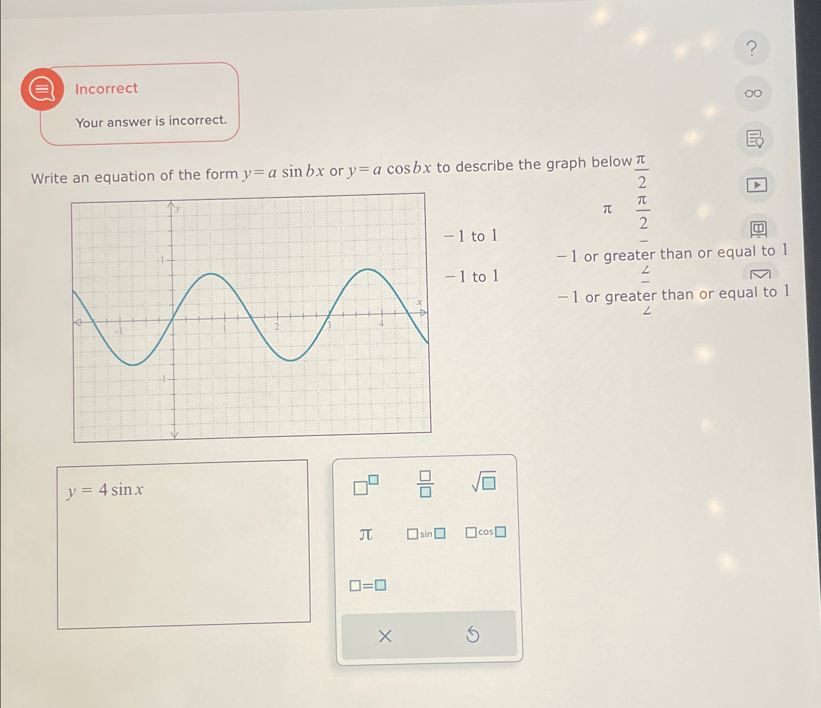 Solved IncorrectYour answer is incorrect.Write an equation | Chegg.com