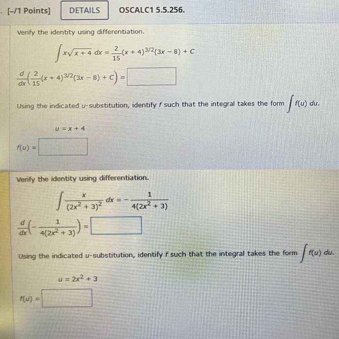 Solved Verify the identity using differentiation. | Chegg.com