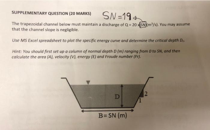 Solved SUPPLEMENTARY QUESTION (20 MARKS) SN=19 The | Chegg.com Solved SUPPLEMENTARY QUESTION (20 MARKS) SN=19 The | Chegg.com