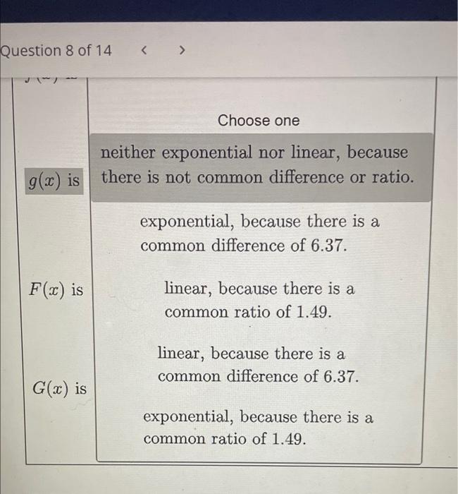 Solved Given the values in the table determine which | Chegg.com