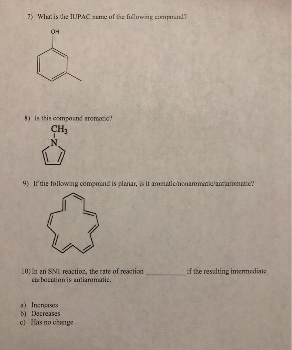 Solved 1) How many p orbitals are involved in conjugation in | Chegg.com
