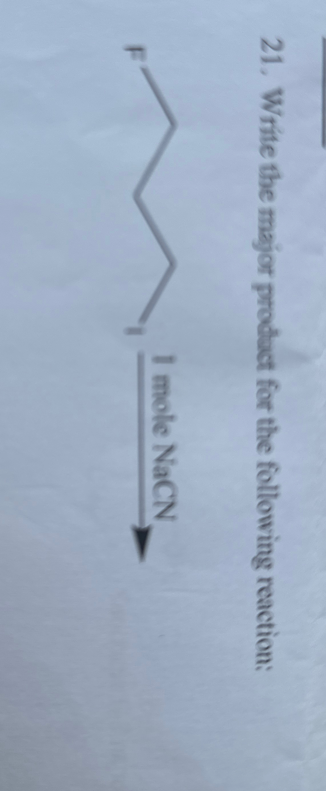 Solved Write the major prodact for the following reaction: | Chegg.com
