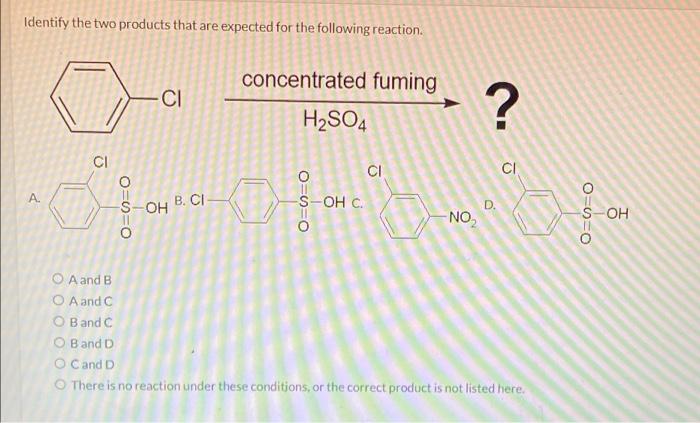 Solved Identify the two products that are expected for the | Chegg.com