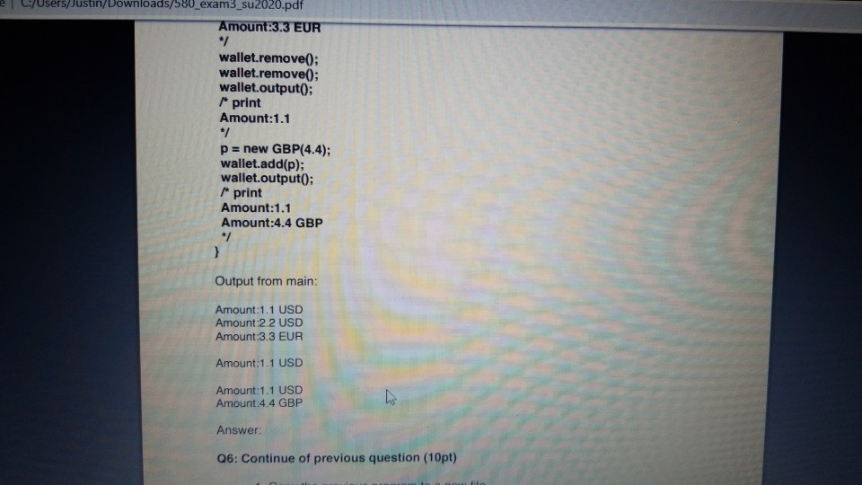 Solved Q1 Create A Class Named Money 10pt 1 Data