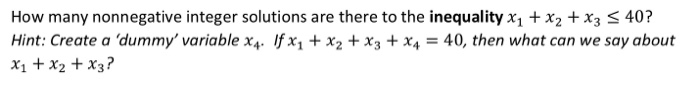Solved How many nonnegative integer solutions are there to | Chegg.com