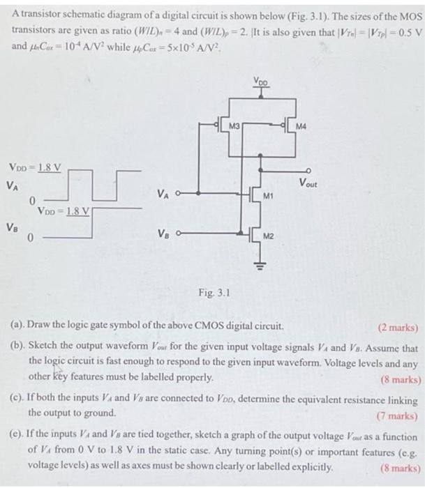A transistor schematic diagram of a digital circuit | Chegg.com