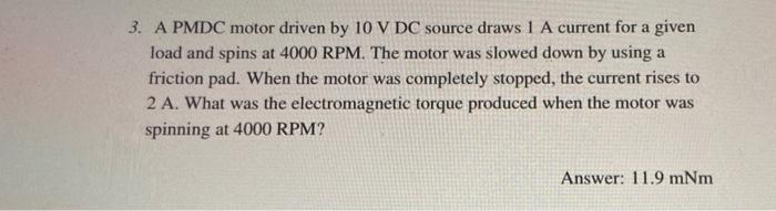 Solved . 1ne Dack emI constant and the armature resistance | Chegg.com